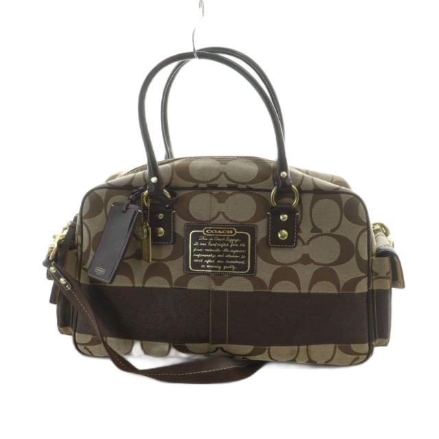 【中古】コーチ COACH 10392 ボストンバッグ ショルダー 2WAY キャンバス レザー ロゴ 茶 ブラウン ■GY18 /MQ 中古】コーチ COACH 10392 ボストンバッグ ショルダー 2WAY キャンバス