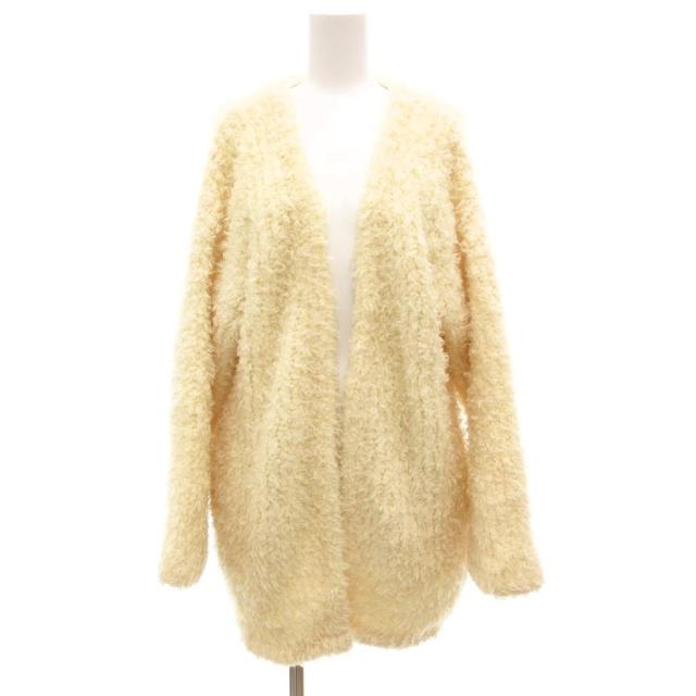 【中古】ロンハーマン Ron Herman カーディガン シャギーニット ボタンレス オーバーサイズ XS アイボリー /JS