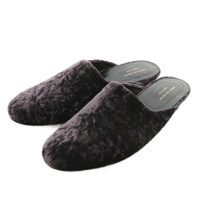 【中古】ドリスヴァンノッテン DRIES VAN NOTEN フラットミュール サンダル スリッパ ベロア 38 25cm 紫 18208