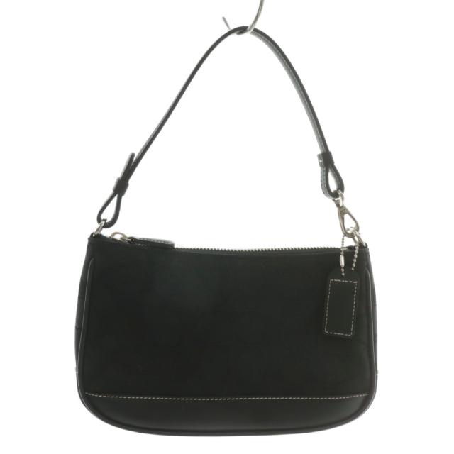 【中古】コーチ COACH ハンドバッグ ワンショルダー キャンバス レザー シグネチャー 総柄 黒 ブラック 6094