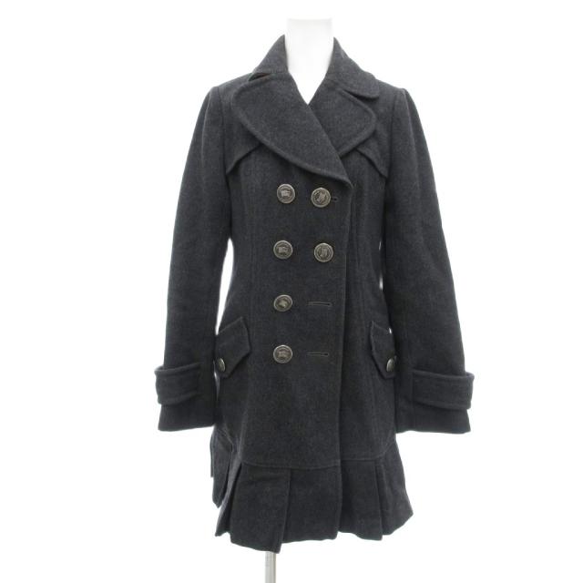 【中古】バーバリーブルーレーベル BURBERRY BLUE LABEL ピーコート Pコート ロングコート ウール 38 グレー