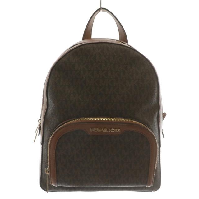 【中古】MICHAEL KORS JAYCEE MD ZIP PKT BACKPACK リュックサック バックパック シグネチャー 茶色 35S2G8TB2B