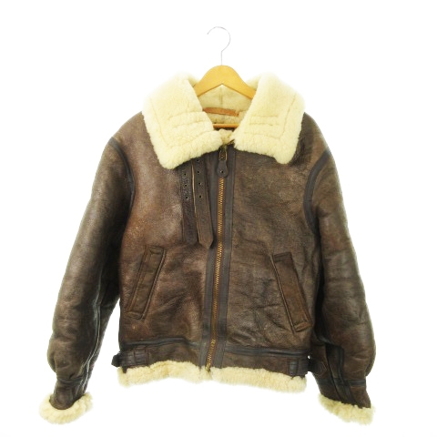 【中古】アヴィレックス AVIREX AC-17755 USA製 B-3 フライトジャケット ムートン レザー ボンバー シープスキン 40