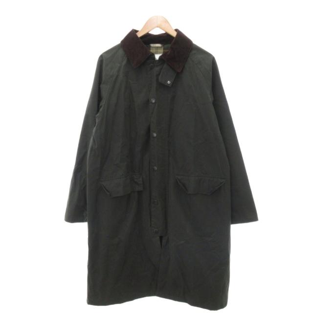 【中古】バブアー 19AW バーレー WAX JACKET ワックス コットン ロング コート オーバーサイズ 襟コーデュロイ 40