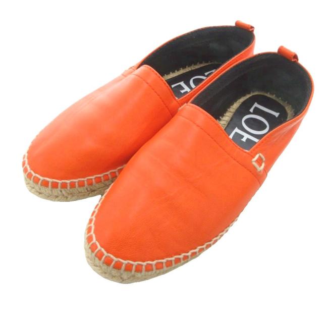 【中古】ロエベ LOEWE エスパドリーユ スリッポン アナグラム 36 オレンジ 橙色 /IU ■GY18 レディース