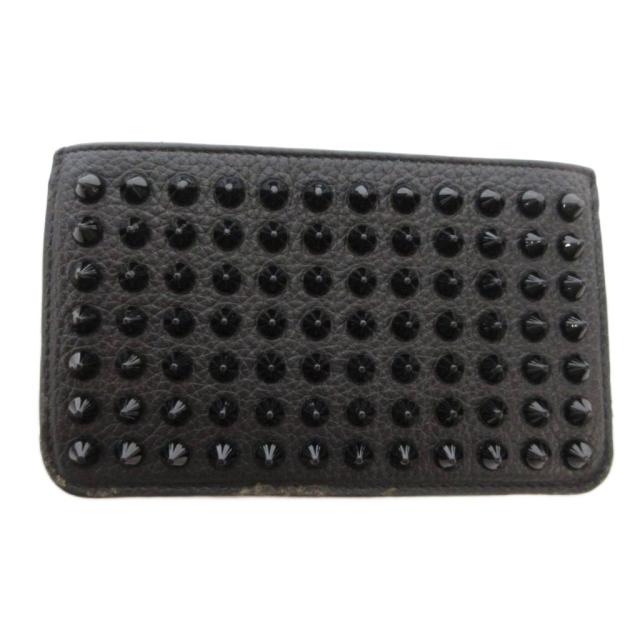 【中古】クリスチャンルブタン Christian louboutin 小銭入れ ケース スタッズ ロゴ レザー 黒 ブラック /JS