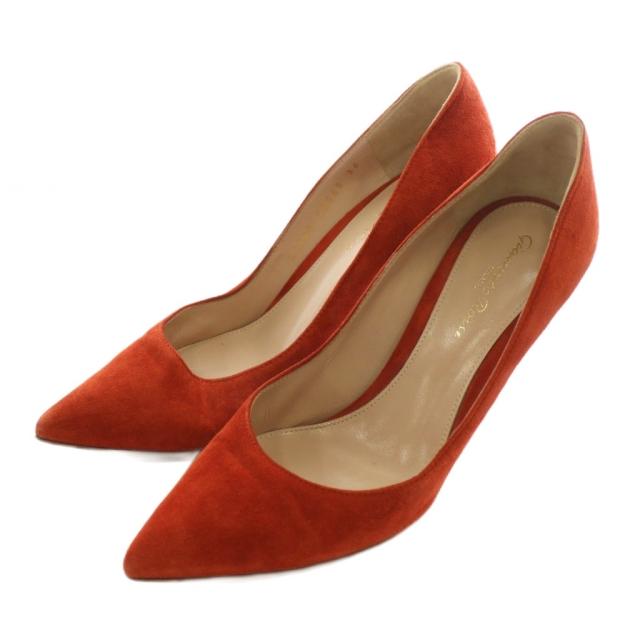 【中古】ジャンヴィトロッシ Gianvito Rossi パンプス スエード ポインテッドトゥ ピンヒール 36 23cm 赤 レッド