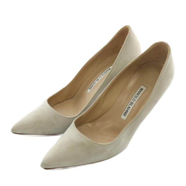 【中古】マノロブラニク MANOLO BLAHNIK パンプス スエード ポインテッドトゥ ピンヒール 36.5 23.5cm グレー
