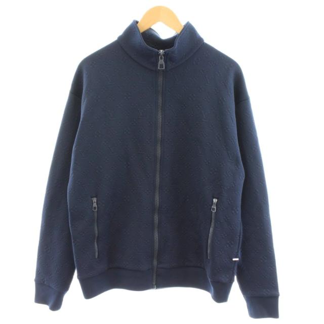 【中古】ルイヴィトン 22AW モノグラム ジャガード フルジップ トラック オーバー ジャケット RM222Q XHM HJY45W L 紺