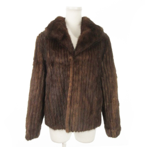 【中古】グレース GRACE ファーコート ショート丈 ミンク 毛皮 11 茶 ブラウン /AO11 ■GY18 レディース