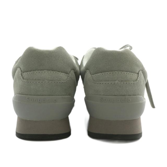 【中古】Sangacio にゅ〜ず STEEL BLUE 7周年記念モデル スニーカー スエード ローカット ロゴ US4.5 22.5cm グレー