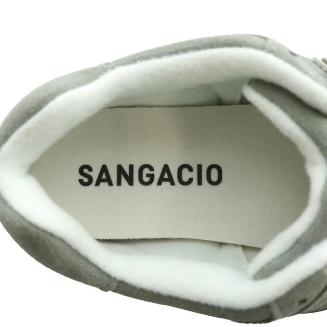 【中古】Sangacio にゅ〜ず STEEL BLUE 7周年記念モデル スニーカー スエード ローカット ロゴ US4.5 22.5cm グレー