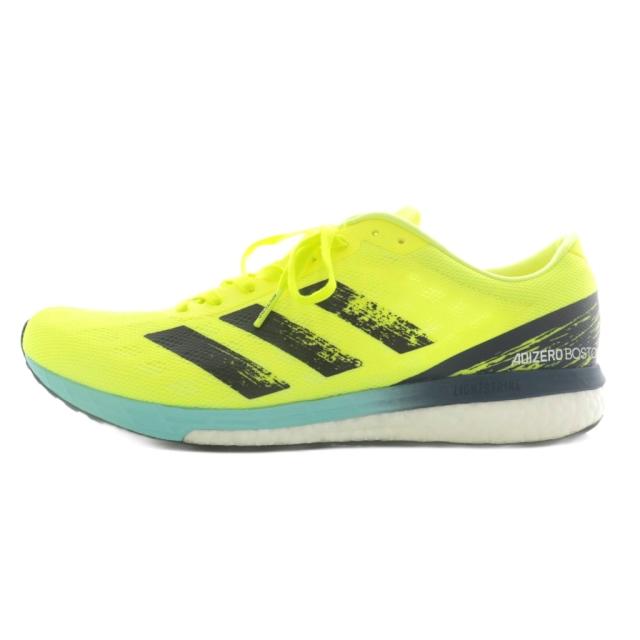 【中古】未使用品 adidas ADIZERO BOSTON 9 スニーカー ランニングシューズ ローカット US10.5 28.5cm 黄色 黒 H68740