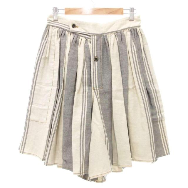【中古】未使用品 ヴィヴィアンウエストウッド ANGLOMANIA タグ付 ストライプ ショートパンツ キュロット 2