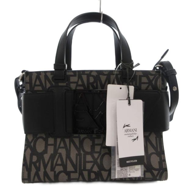 【中古】未使用品 アルマーニエクスチェンジ タグ付き 2WAY BOXロゴハンドル ミニハンドバッグ ショルダー
