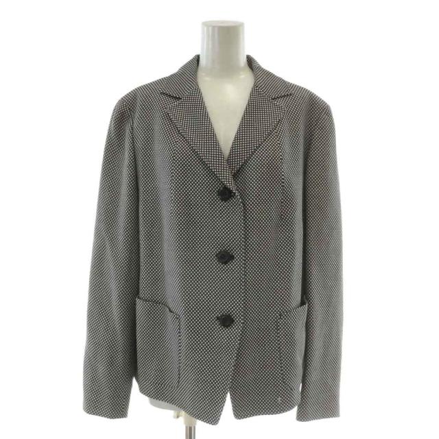 【中古】未使用品 BURBERRY LONDON テーラードジャケット ブレザー シルク ウール混 シングル 背抜き 15ABR XL 白 黒
