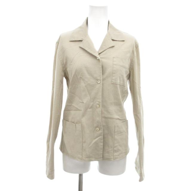 【中古】プラダ PRADA シャツブラウス ジャケット カバーオール 40 ベージュ /IU ■GY13 レディース