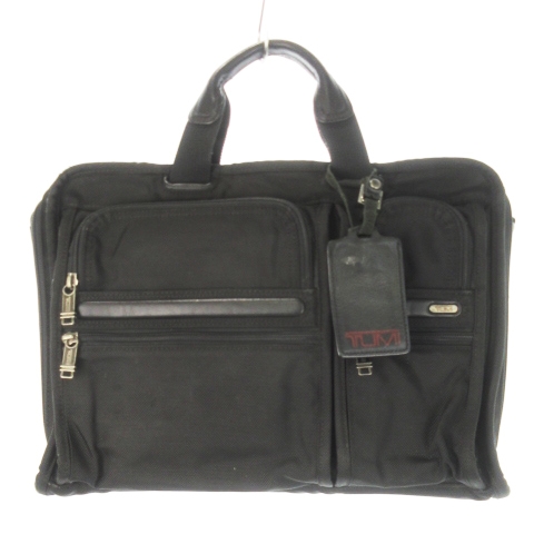 【中古】トゥミ TUMI アルファ オーガナイザー ポートフォリオ ブリーフケース 2way キャンバス ロゴ ポーチ付き 黒