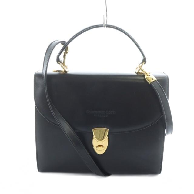 【中古】GIANFRANCO LOTTI ジャンフラコロッティ ハンドバッグ ショルダー 2WAY レザー 黒 ブラック ■GY18 /MQ