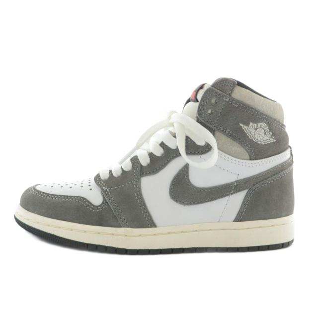 【中古】NIKE Air Jordan 1 Retro High OG Black and Smoke Grey スニーカー レザー US4 23cm 白 グレー DZ5485-051
