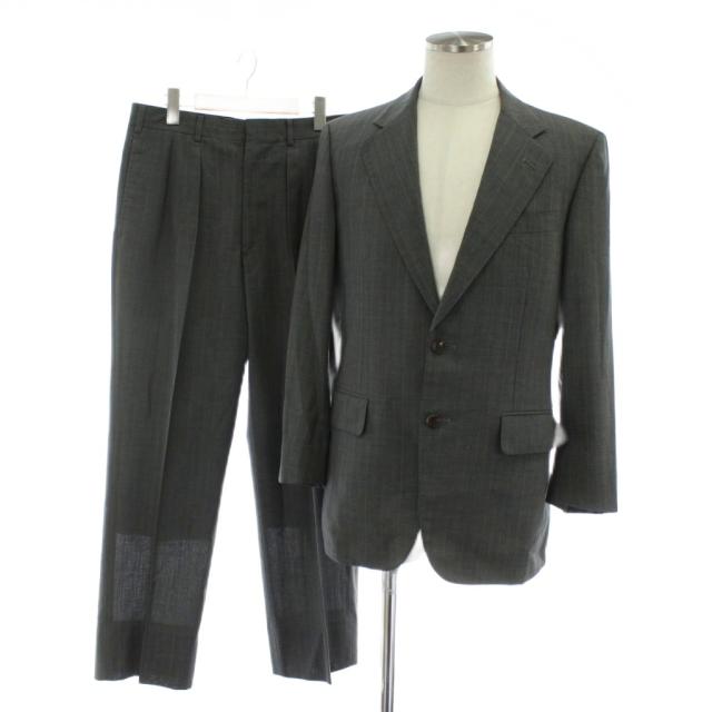 【中古】Burberrys スーツ セットアップ テーラードジャケット シングル 背抜き パンツ ウール 92-80-170 A5 M グレー