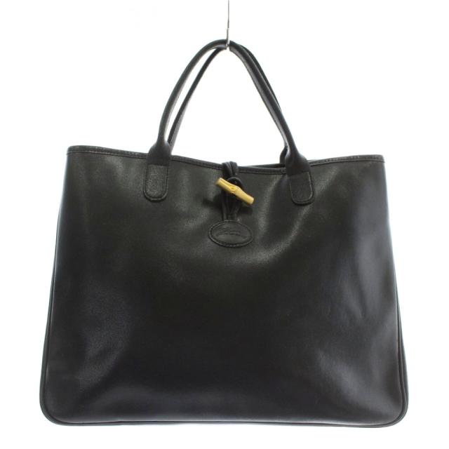 【中古】ロンシャン LONGCHAMP ロゾ ハンドバッグ トート レザー ロゴ 黒 ブラック /XZ ■GY11 レディース