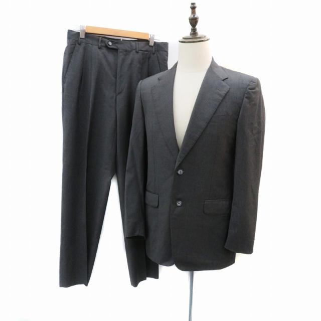 【中古】コルネリアーニ スーツ セットアップ テーラードジャケット スラックスパンツ チャコールグレー