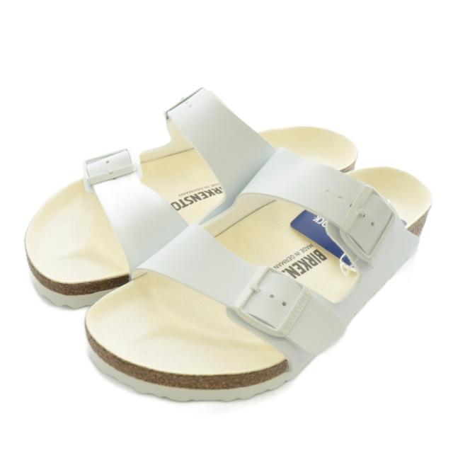 【中古】未使用品 ビルケンシュトック BIRKENSTOCK ARIZONA サンダル レザー オープントゥ ベルト 40 26cm 白 1019061