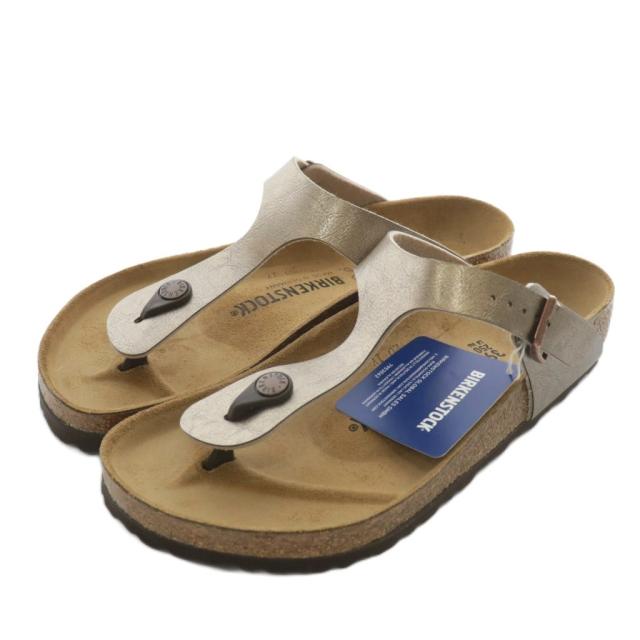 【中古】未使用品 BIRKENSTOCK Gizeh サンダル トング レザー オープントゥ ベルト ロゴ 39 25cm 茶色 1016144