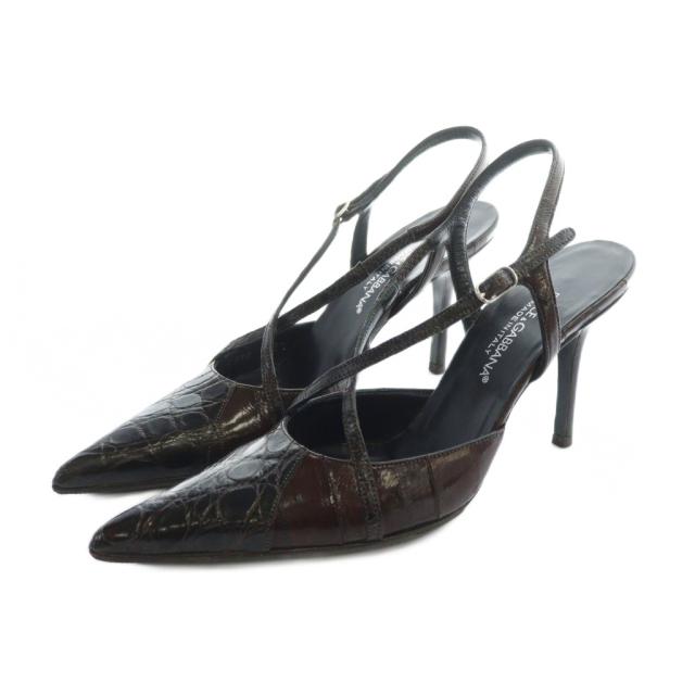 【中古】ドルチェ&ガッバーナ ドルガバ DOLCE&GABBANA パンプス ポインテッドトゥ ハイヒール レザー 35.5 22.5cm