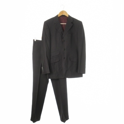 【中古】ポールスミス PAUL SMITH スーツ セットアップ テーラードジャケット スラックス ストライプ L グレー