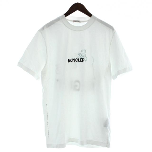 【中古】モンクレール フラグメント 25SS Tシャツ 半袖 L 白 ホワイト カートゥーンスタイル バックプリント L メンズ