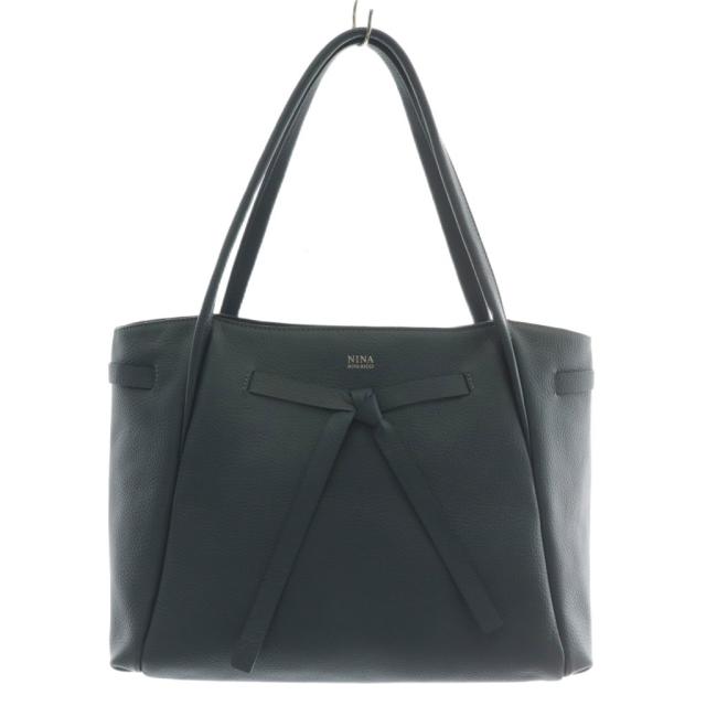 【中古】ニナリッチ NINA RICCI ヴィーナス トートバッグ 肩掛け レザー リボン ロゴ 紺 ネイビー /XZ ■GY18