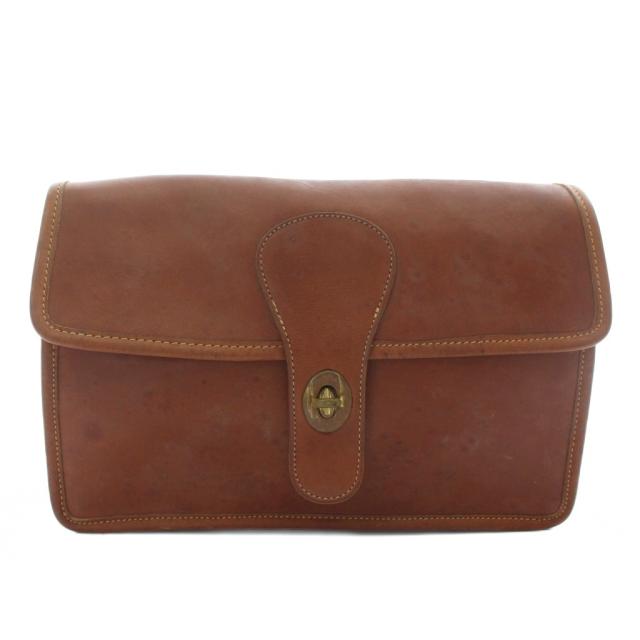 【中古】COACH オールドコーチ ヴィンテージ USA製 9205 セカンドバッグ クラッチバッグ レザー ターンロック 茶