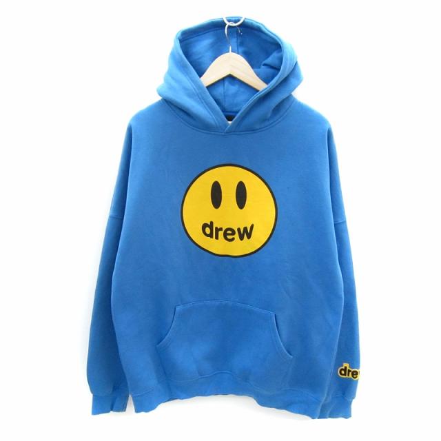 【中古】ドリューハウス パーカー スウェット プルオーバー ロゴプリント 裏起毛 XL 青 ブルー /SY24 ■GY18 メンズ
