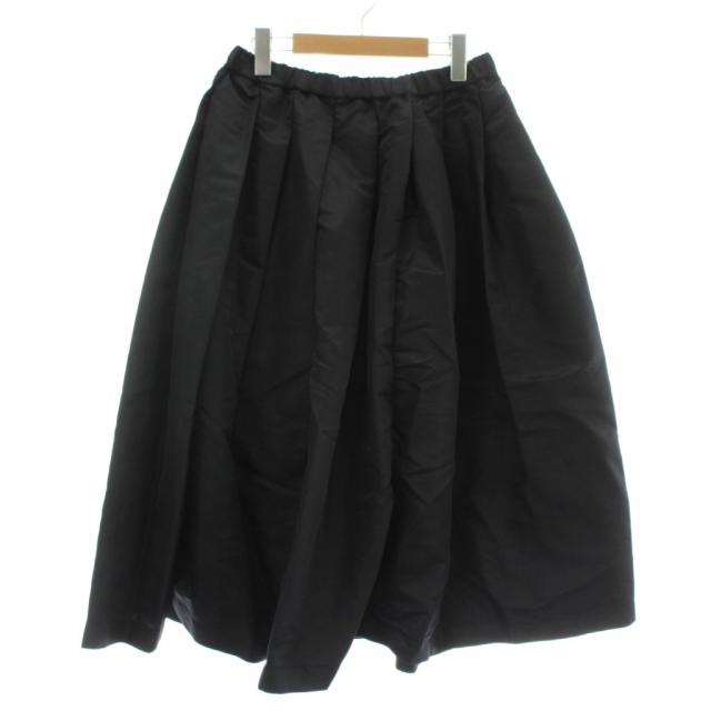 【中古】COMME des GARCONS BLACK 2019年 フレアスカート ナイロン ロング イージー S 黒 1E-S011