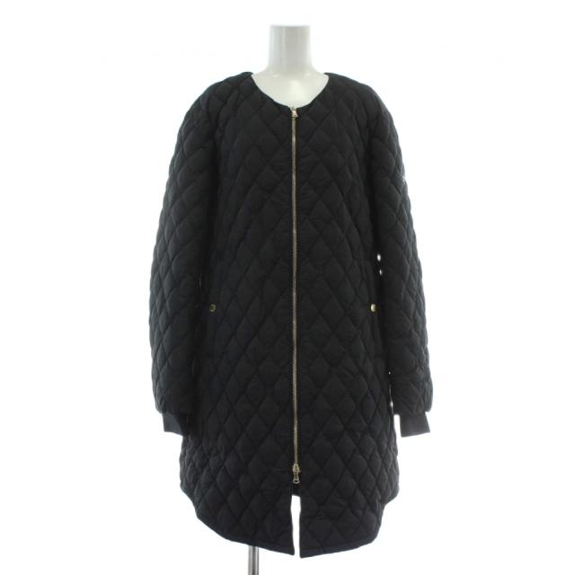 【中古】TATRAS MIMI ダウンコート アウター ナイロン キルティング ノーカラー ジップアップ 03 L 黒 LTAT22A4902-D