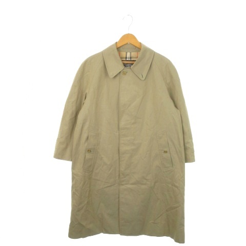 【中古】バーバリーズ Burberrys ヴィンテージ ステンカラーコート ロング 比翼 S 緑 グリーン /MN10 ■GY18 メンズ
