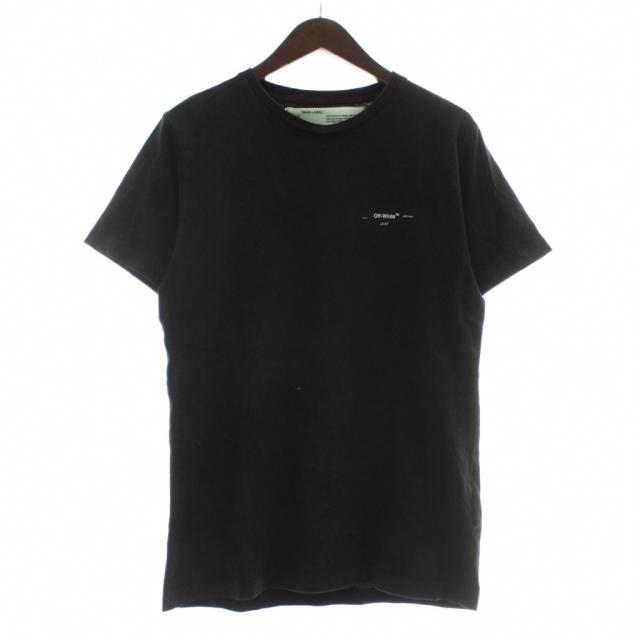 【中古】OFF WHITE 18AW Maker Arrows Tシャツ カットソー 半袖 クルーネック ロゴ プリント S 黒 OMAA027E18185024