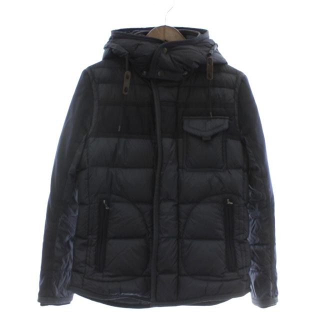 【中古】MONCLER RYAN ダウンジャケット アウター ナイロン 羊毛 ウール 切り替え フード 0 S 紺 A20914139285 53227