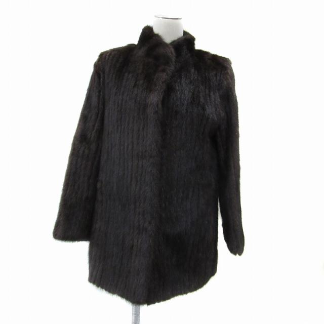 【中古】パロディー palody ミンクファーコート 毛皮コート ハーフ丈 9 ダークブラウン /SY39 ■GY18 レディース
