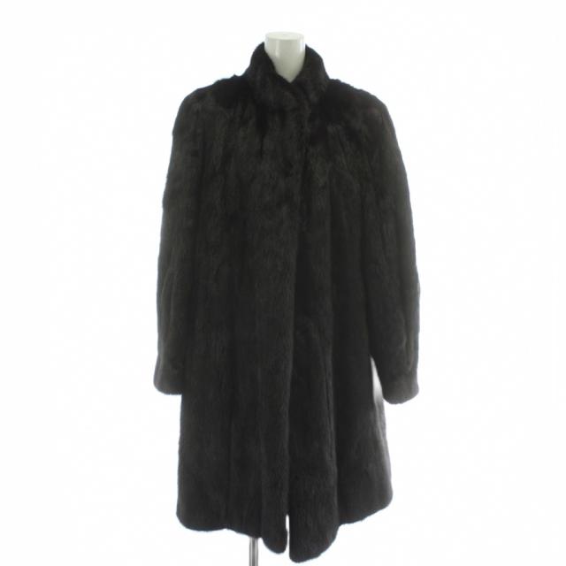 【中古】カルヴェン CARVEN furs ミンク ファー ロング コート 毛皮 13-15 黒 ブラック /PP ■GY18 レディース
