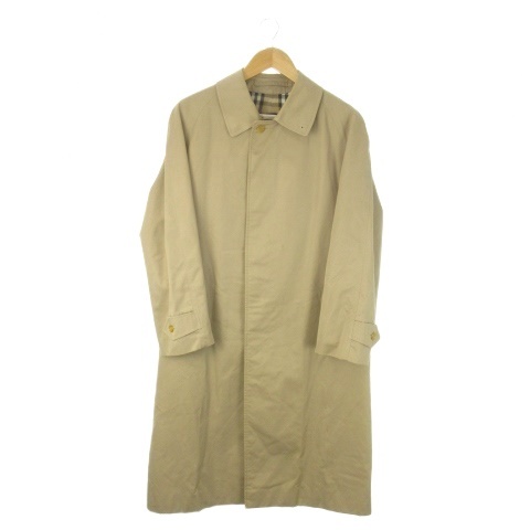 【中古】バーバリーズ Burberrys ヴィンテージ ステンカラーコート ロング丈 裏ノバチェック ベージュ /AO13 ■GY13 メンズ