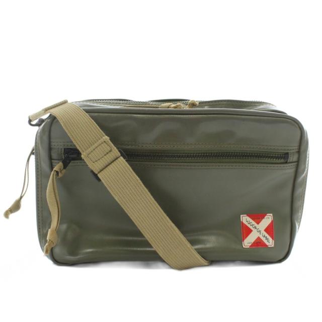 【中古】ラゲッジレーベル LUGGAGE LABEL 吉田カバン ライナー LINER ショルダーバッグ レザー ロゴ S カーキ