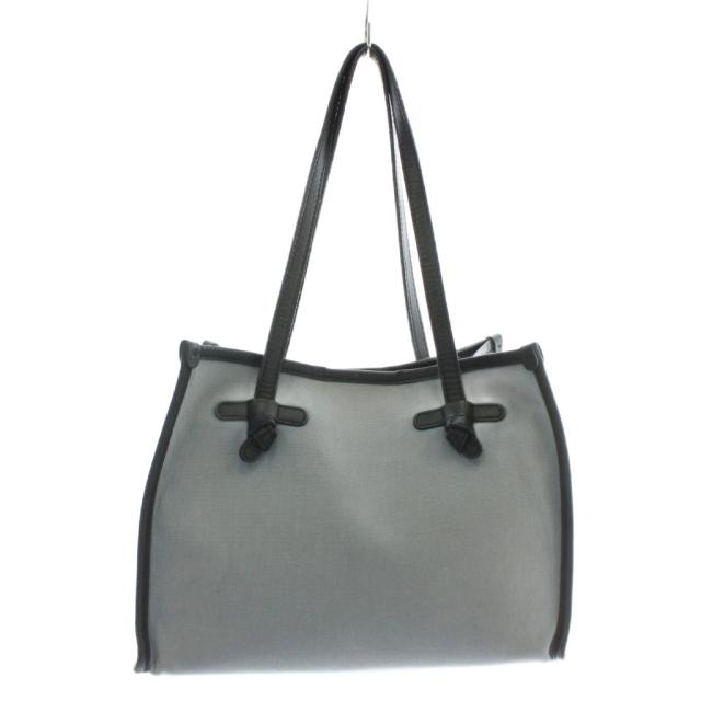 【中古】ジャンニカリーニ GIANNI CHIARIN マルチェッラ トートバッグ ワンショルダー キャンバス レザー ロゴ 青 黒