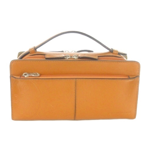 【中古】カステルバジャック CASTELBAJAC セカンドバッグ ハンドバッグ レザー ロゴ型押し 茶 ブラウン /AO7 ■GY18