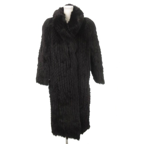 【中古】サガフォックス SAGA FOX 銀サガ ファーコート フォックス 毛皮 ロング丈 11 黒 ブラック /AH22 ■GY18
