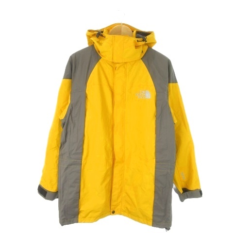 【中古】ザノースフェイス THE NORTH FACE GORE-TEX マウンテンパーカー ジップアップ 配色 ロゴ アウトドア L 黄