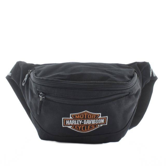 【中古】ハーレーダビッドソン HARLEY DAVIDSON ウエストバッグ ボディバッグ ナイロン ロゴ 刺繍 黒 ブラック