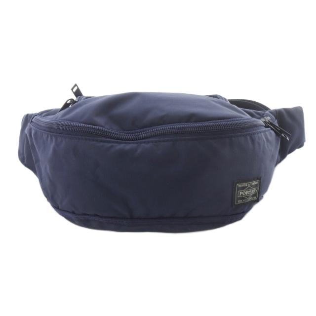 【中古】ポーター PORTER 吉田カバン フラッシュ ウエストバッグ ショルダーバッグ フラッシュ 紺 ネイビー メンズ